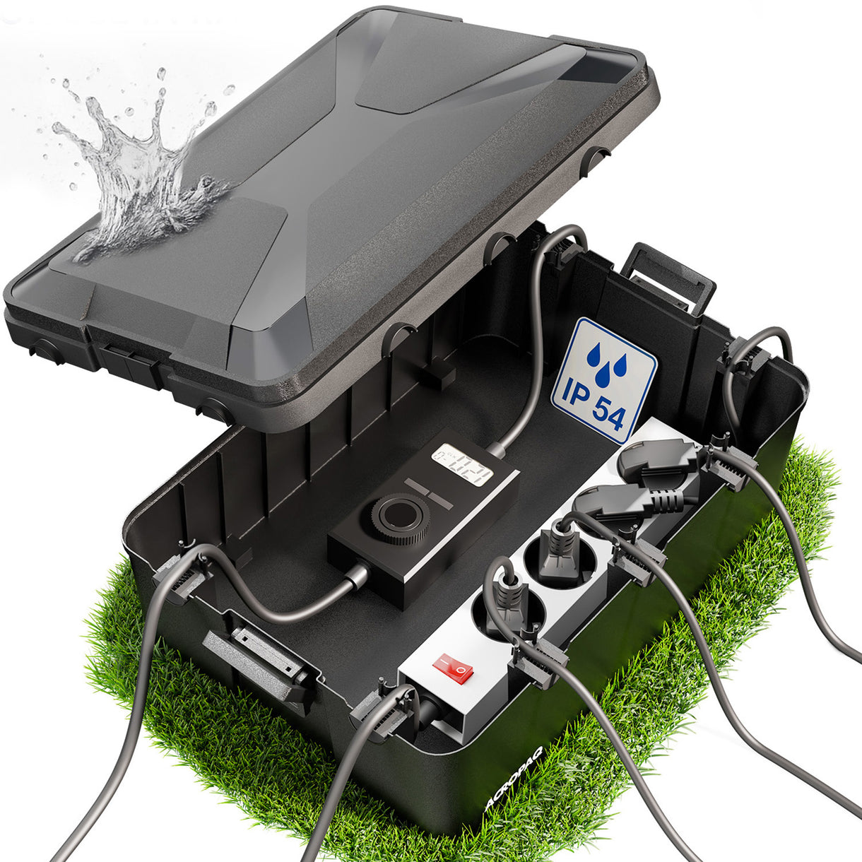 ACROPAQ Kabelbox - Kabelmanagement Box, IP54 Wasserdicht, 3 ...